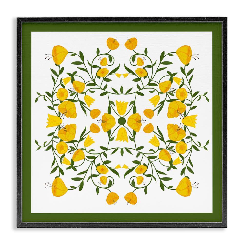 Stupell Industries Golden Blooms Symmetry by Michelle Ingari Designs ...