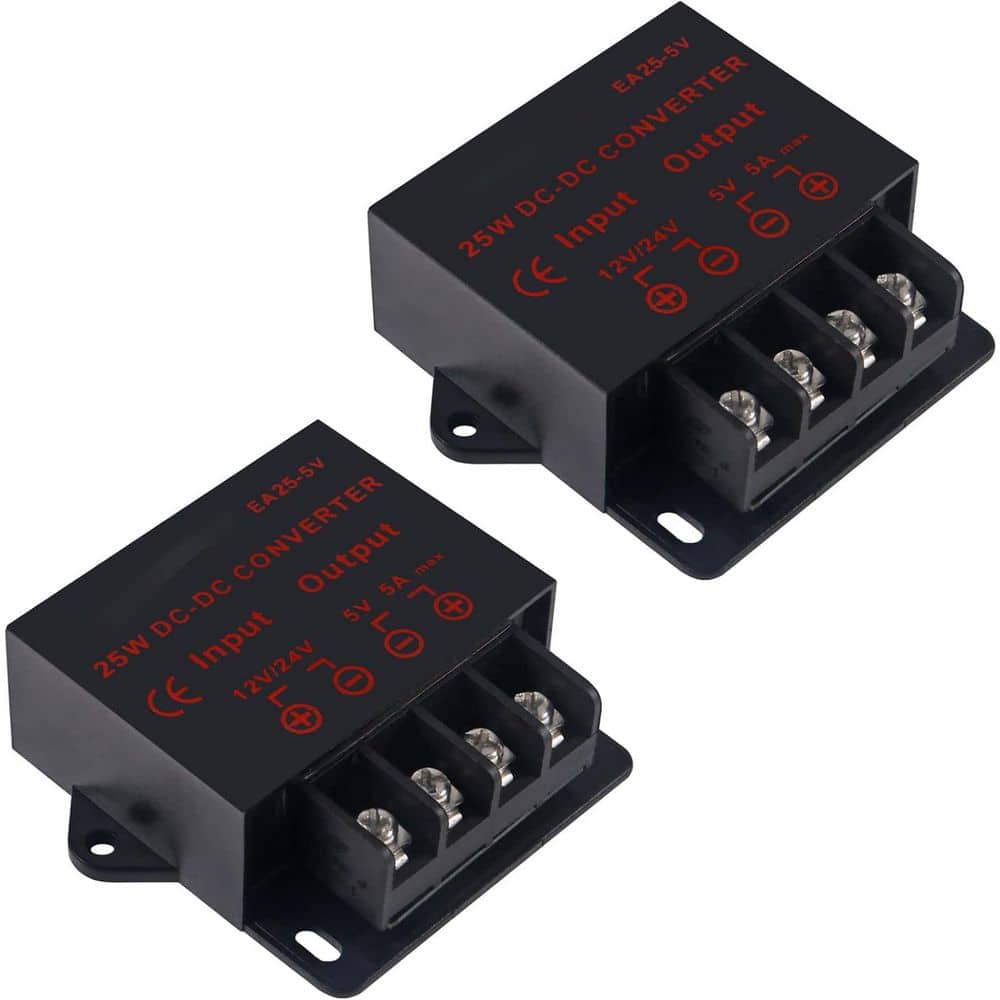 Yichuhaoxi DC 12V 24V to 5V 5A Converter Regulator Step Down Power Supply Module Transformer 2 ...