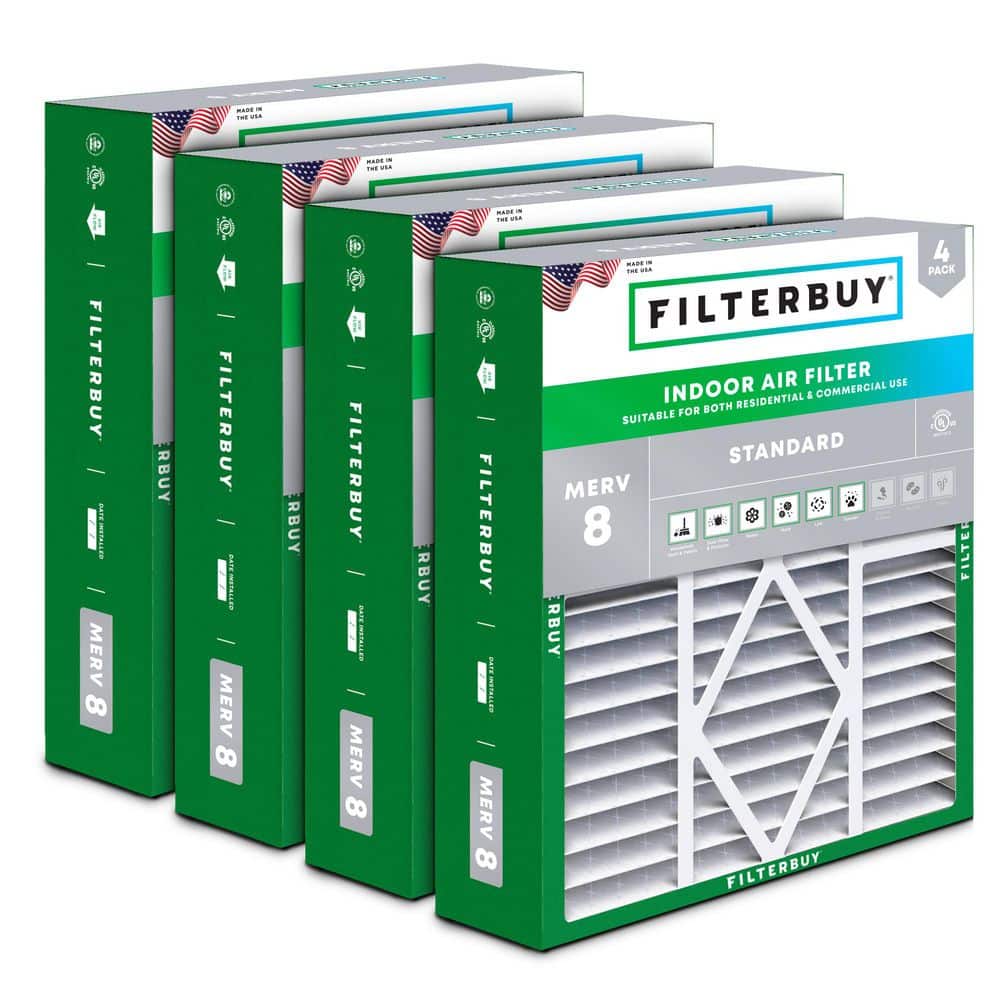 Filterbuy 19 in. x 20 in. x 5 in. MERV 8 (FPR 5) Dust Defense Pleated ...