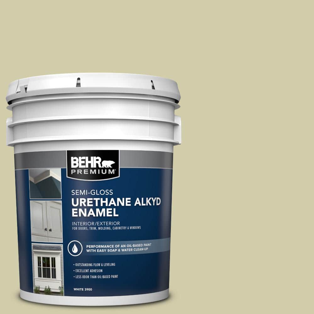 BEHR PREMIUM 5 gal. #S340-3 Hybrid Urethane Alkyd Semi-Gloss Enamel ...