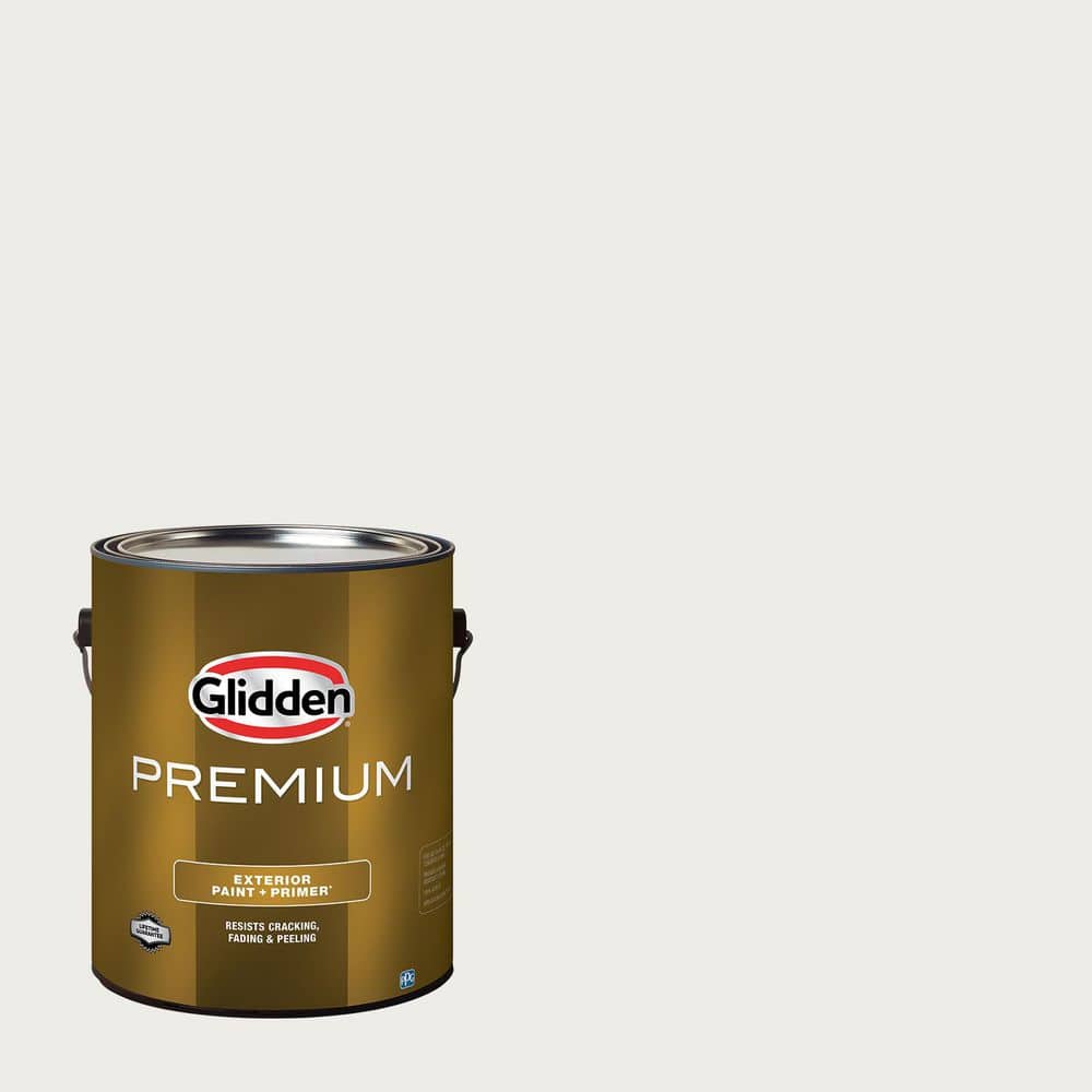 Glidden Premium 1 gal. PPG1025-1 Commercial White Satin Exterior Latex ...