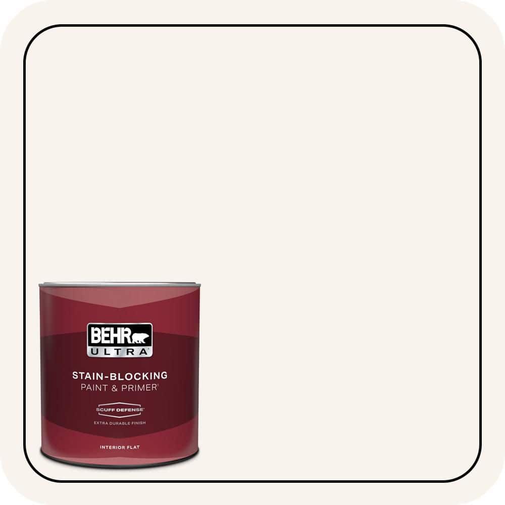 BEHR ULTRA 1 qt. #PR-W13 Crystal Cut Extra Durable Flat Interior Paint ...