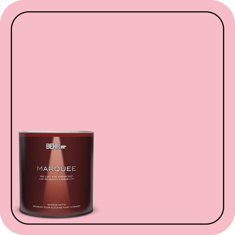 BEHR MARQUEE 1 qt. #120C-2 Pink Punch Matte Interior Paint & Primer ...