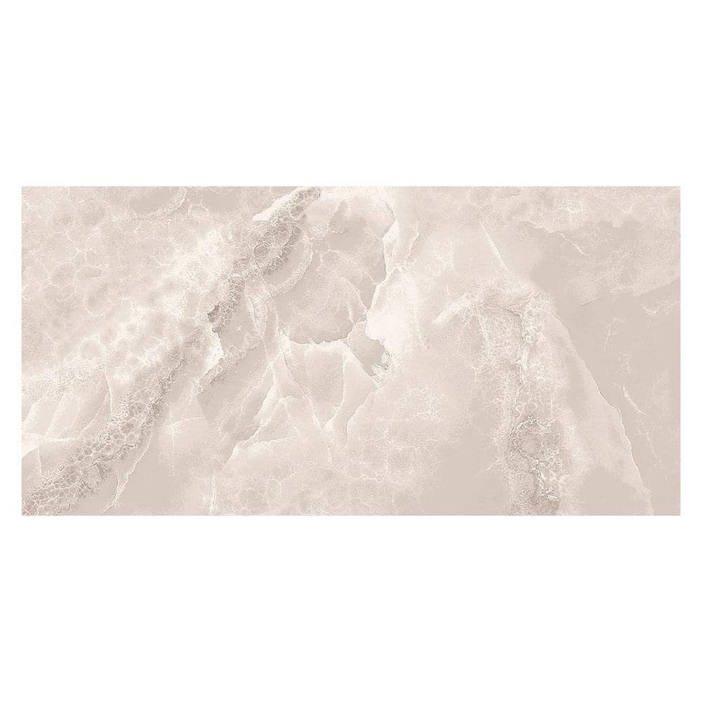 ANDOVA Kaia Orelyn Beige 12 in. x 24 in. Stone Look Polished Porcelain Wall and Floor Tile (9.69 ...