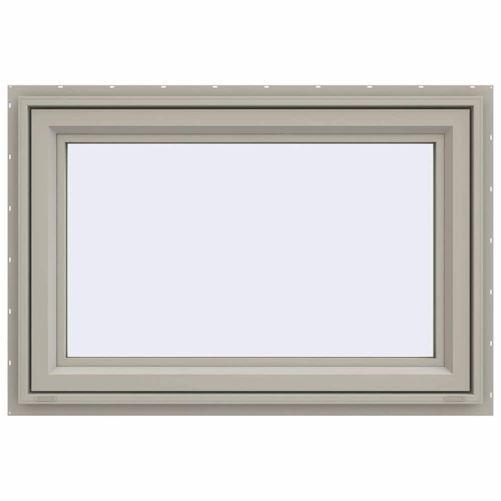 JELD-WEN 35.5 in. x 23.5 in. V-4500 Series Desert Sand Vinyl Awning ...