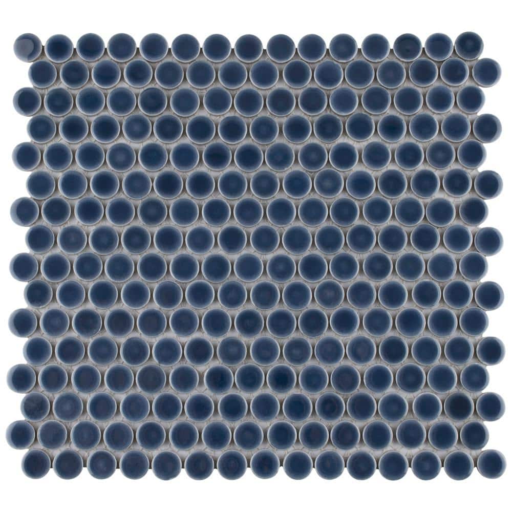 Have a question about Merola Tile Hudson Penny Round Denim Blue 12 in ...