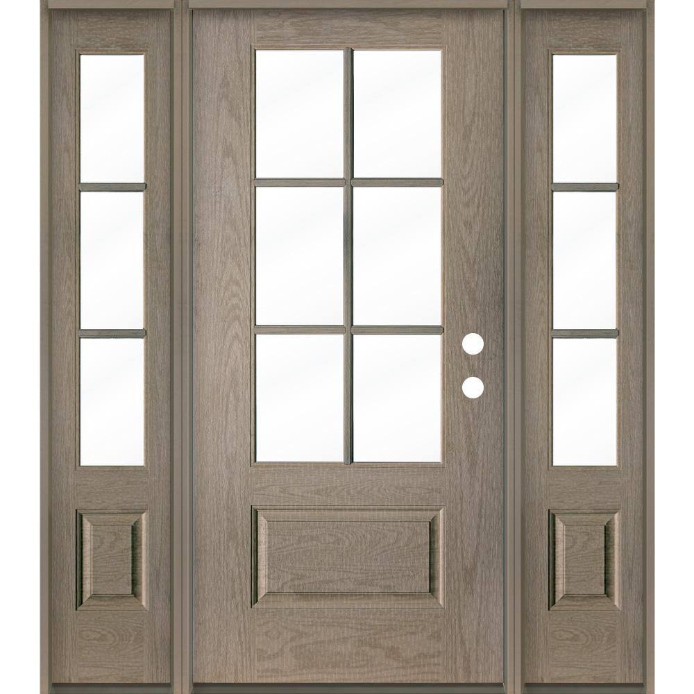 Krosswood Doors Farmhouse 64 in. x 79 in. 6-Lite Left-Hand Inswing ...
