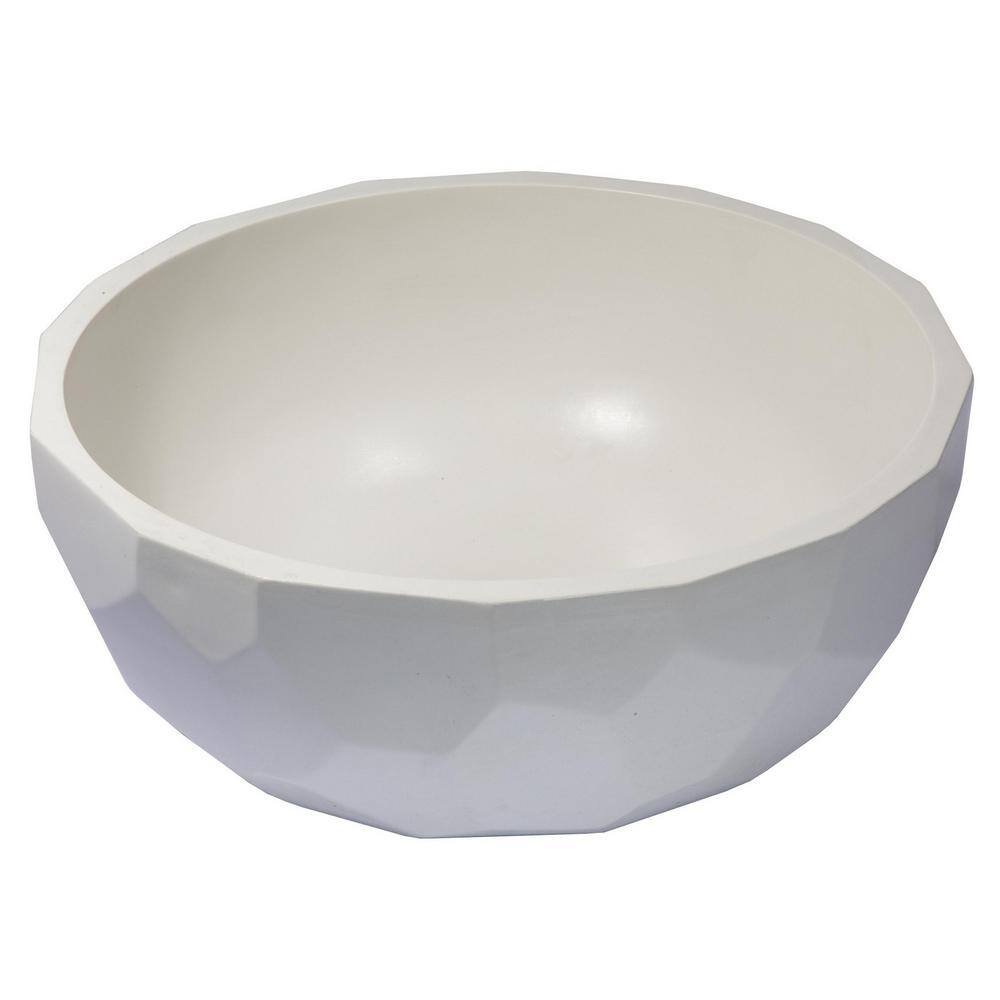 Eden Bath Hexagon Pattern White Concrete Round Vessel Sink with Drain ...