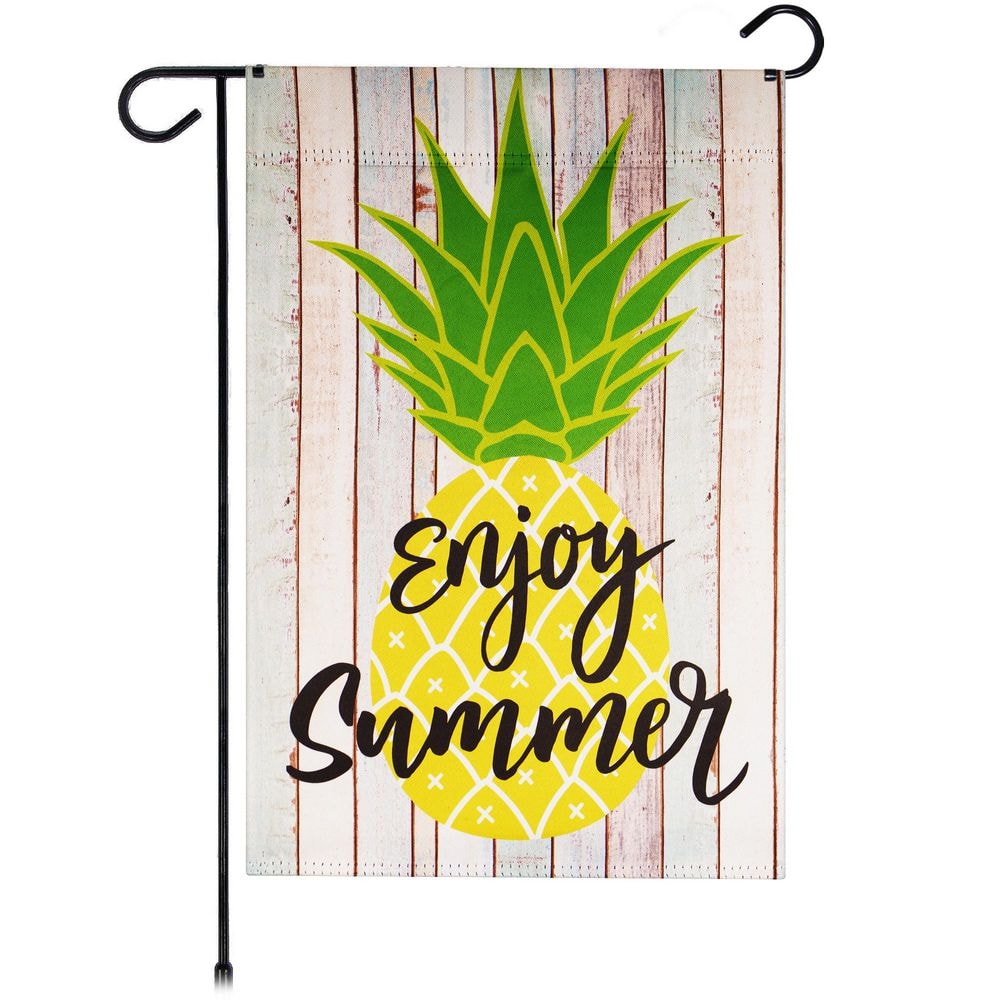 G128 1 ft. x 1.5 ft. Enjoy Summer Pineapple 2-Sided Garden Flag Printed Blockout 0657467699522 ...
