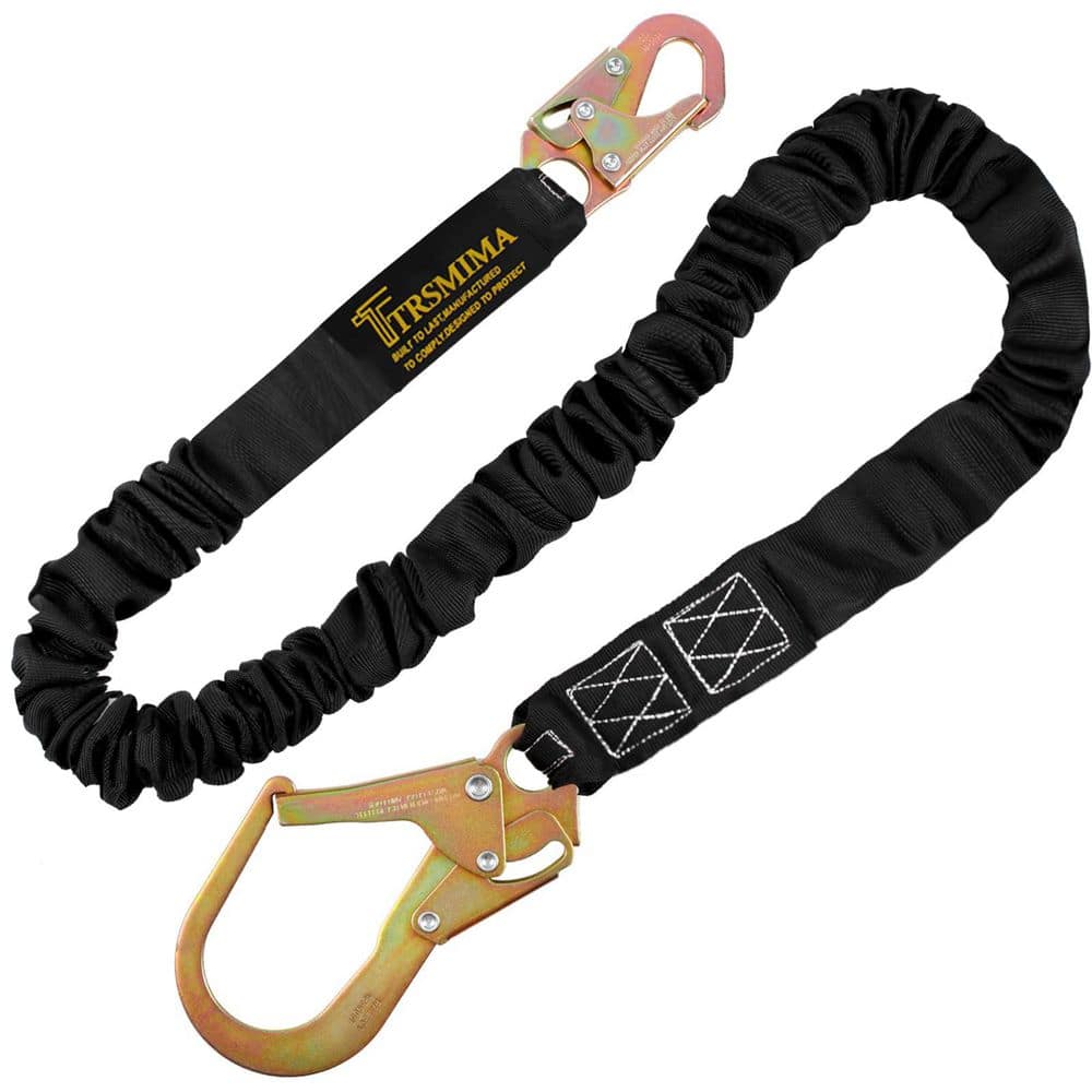NVNOO 6 ft. Retractable Safety Harness Lanyard, Single Leg Internal ...