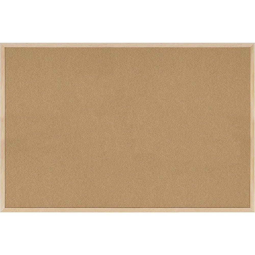 36x24 Inch Cork Bulletin Board with Pin Oak Wood Frame Four-Ply Design ...