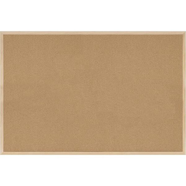 36x24 Inch Cork Bulletin Board with Pin Oak Wood Frame Four-Ply Design ...