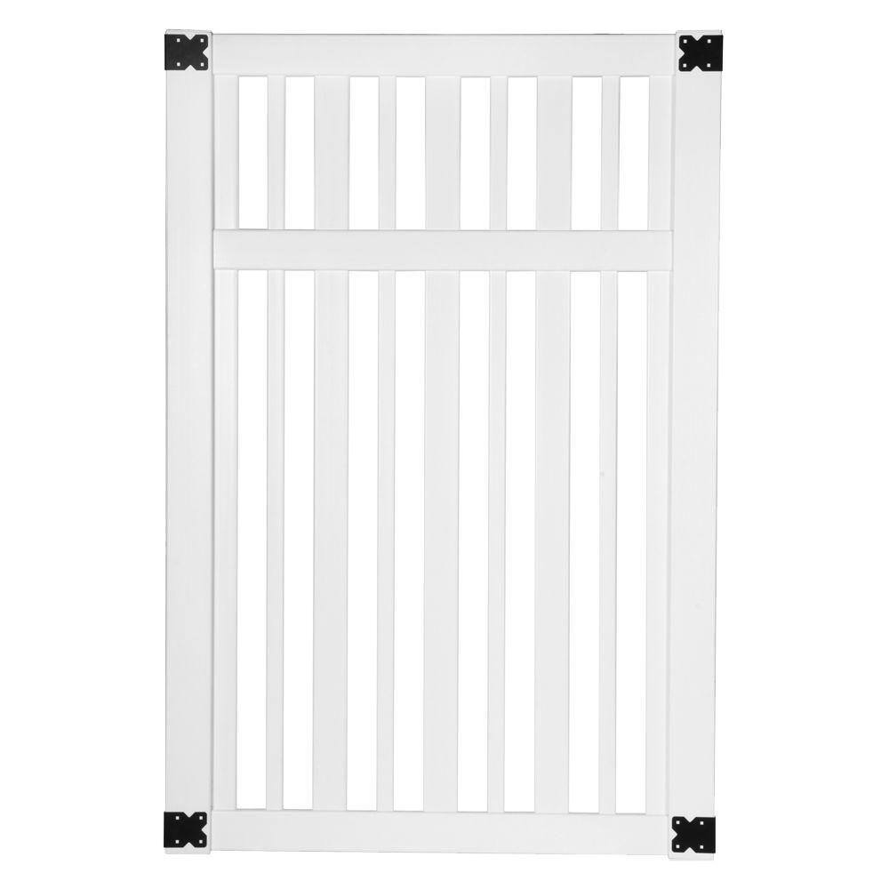 Veranda Pro Series 4 ft. W x 6 ft. H White Vinyl Lafayette Spaced ...