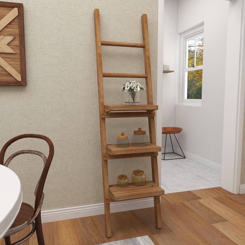 Buy 71 in. x 18 in. Brown Wood Farmhouse Wall Shelf Online at Lowest ...