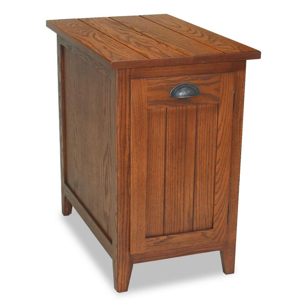 Leick Home 23.75 in. W Bin Pull Cabinet Storage Side Rectangle Table ...
