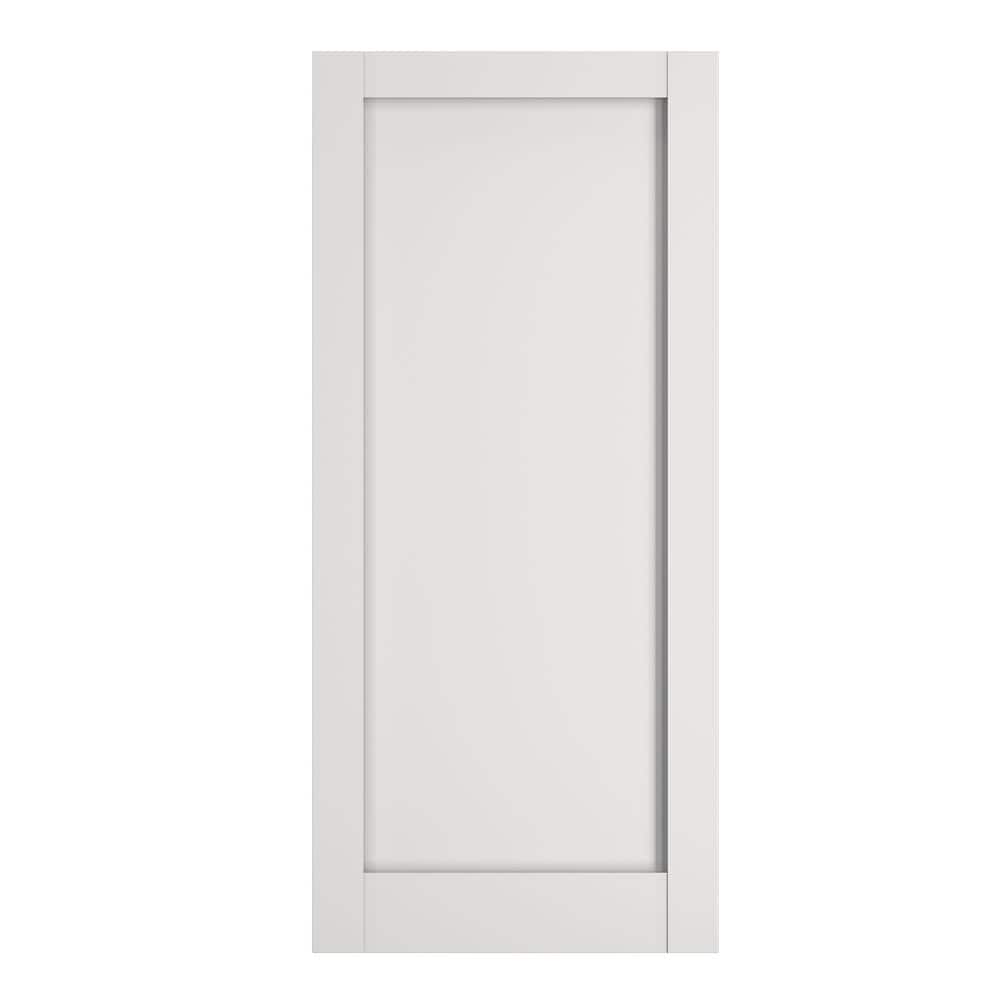 SOCBAZZAR 36 in. x 80 in. 1-Panel Shaker Solid Core White Primed ...
