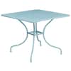 Carnegy Avenue Sky Blue Square Metal Outdoor Bistro Table CGA-XU-178179 ...