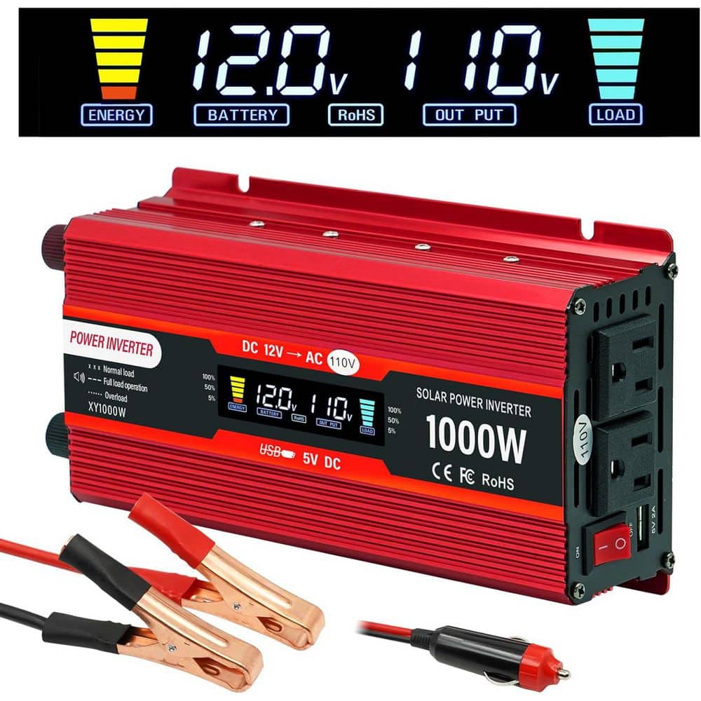 Lukyamzn 650W Continuous Power Inverter w/ Dual AC Outlets and USB Port ...