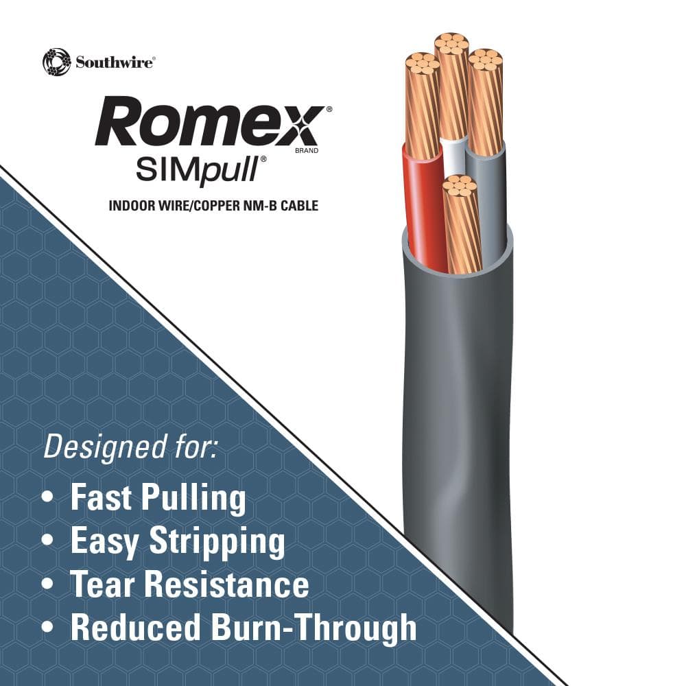 Buy By-the-Foot) 6/3 Stranded Romex SIMpull CU NM-B W/G Wire Online at ...