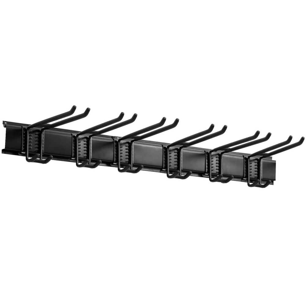 3-Pack 17 in. Grey Steel Wall Rack with 6 Double Hooks for Garage and ...