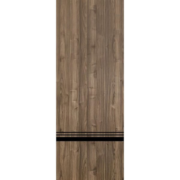 Sartodoors 36 in. x 80 in. Solid Wood with Honeycomb Walnut Color ...