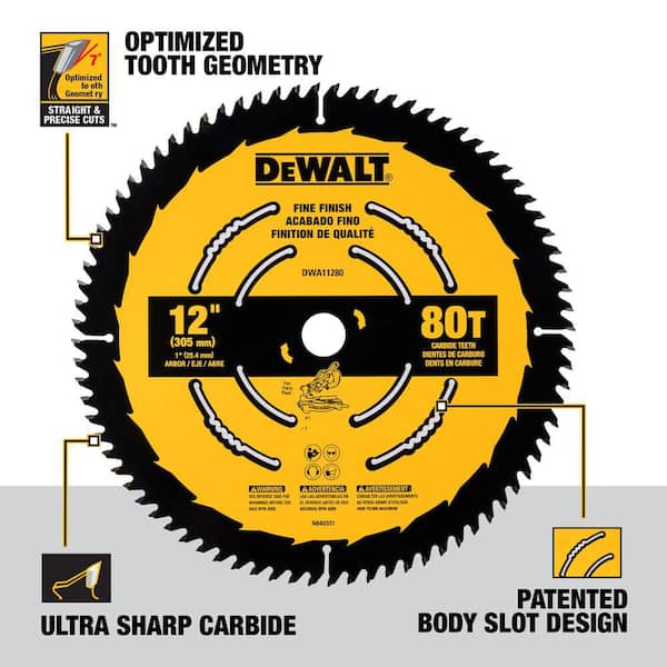 DEWALT 12 in. 80-Tooth Circular Saw Blade DWA11280 - The Home Depot
