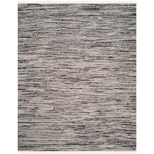 SAFAVIEH Rag Rug Grey 8 ft. x 10 ft. Striped Area Rug RAR121A-8 - The ...