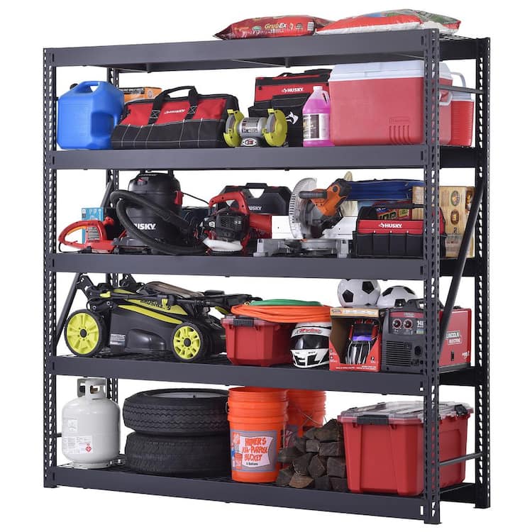 Husky 5-Shelf Metal Industrial Duty Freestanding Garage Storage ...