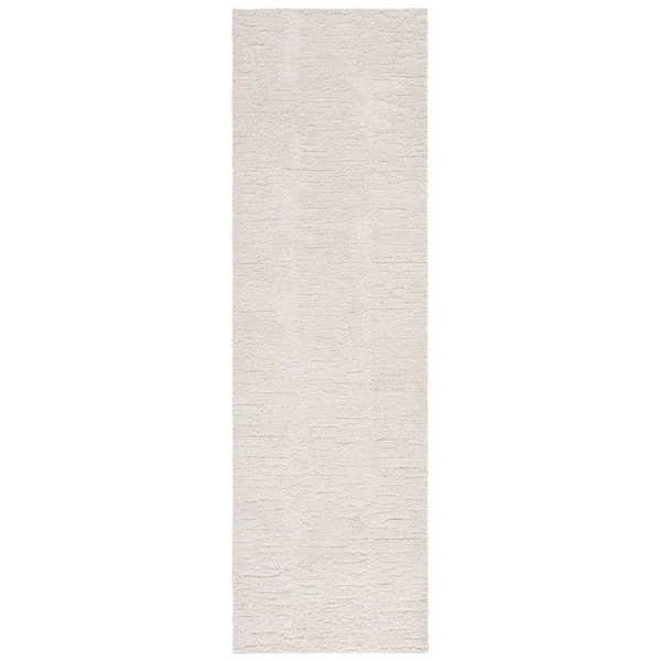SAFAVIEH Casablanca Shag 2 ft. x 8 ft. Ivory High-Low Solid Color ...