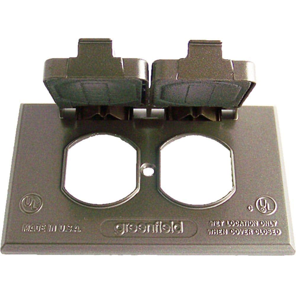 Greenfield Weatherproof Electrical Duplex Outlet Cover - Horizontal ...