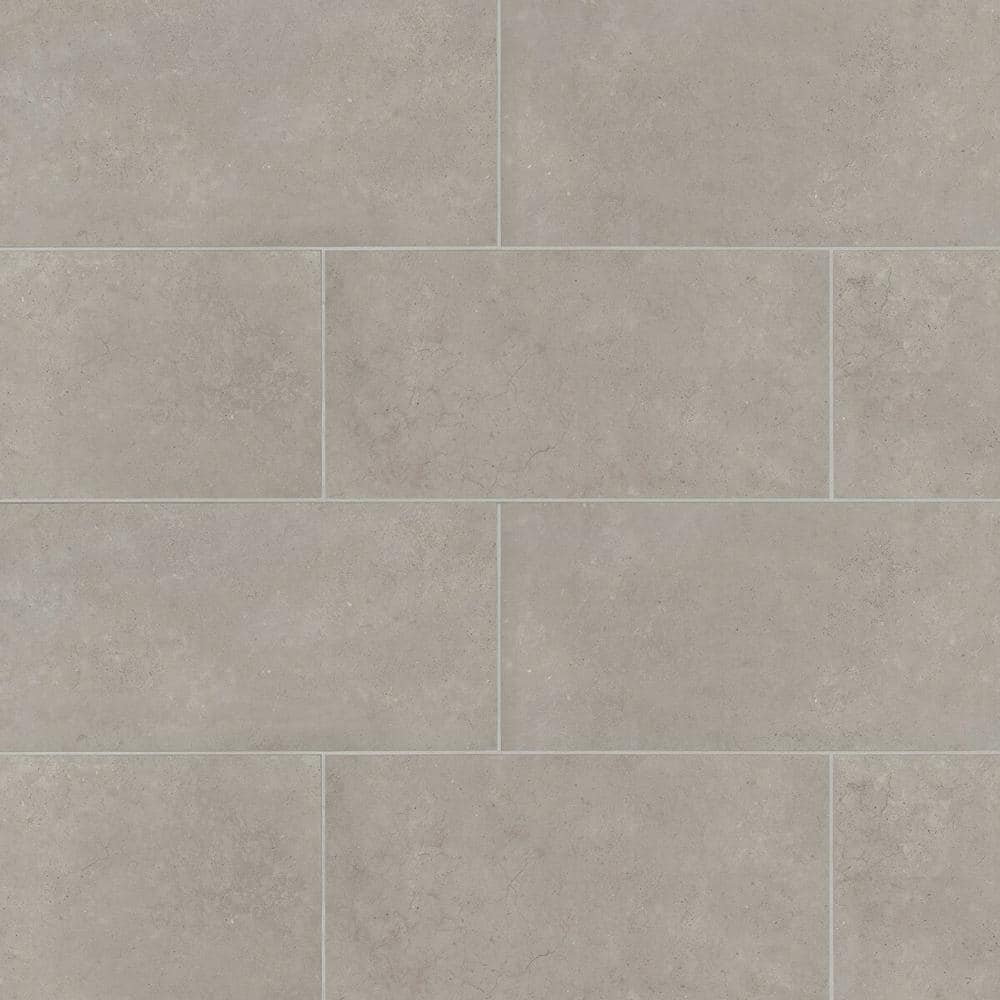 Bedrosians Materika 12 in. x 24 in. Greige Porcelain Floor Tile (11.63 ...