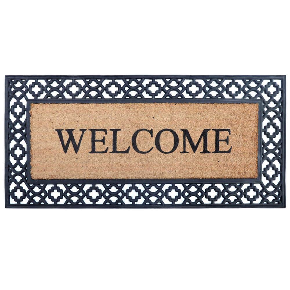 StyleWell Welcome Natural 22 in. x 47 in. Rubber and Coir Non-Slip ...