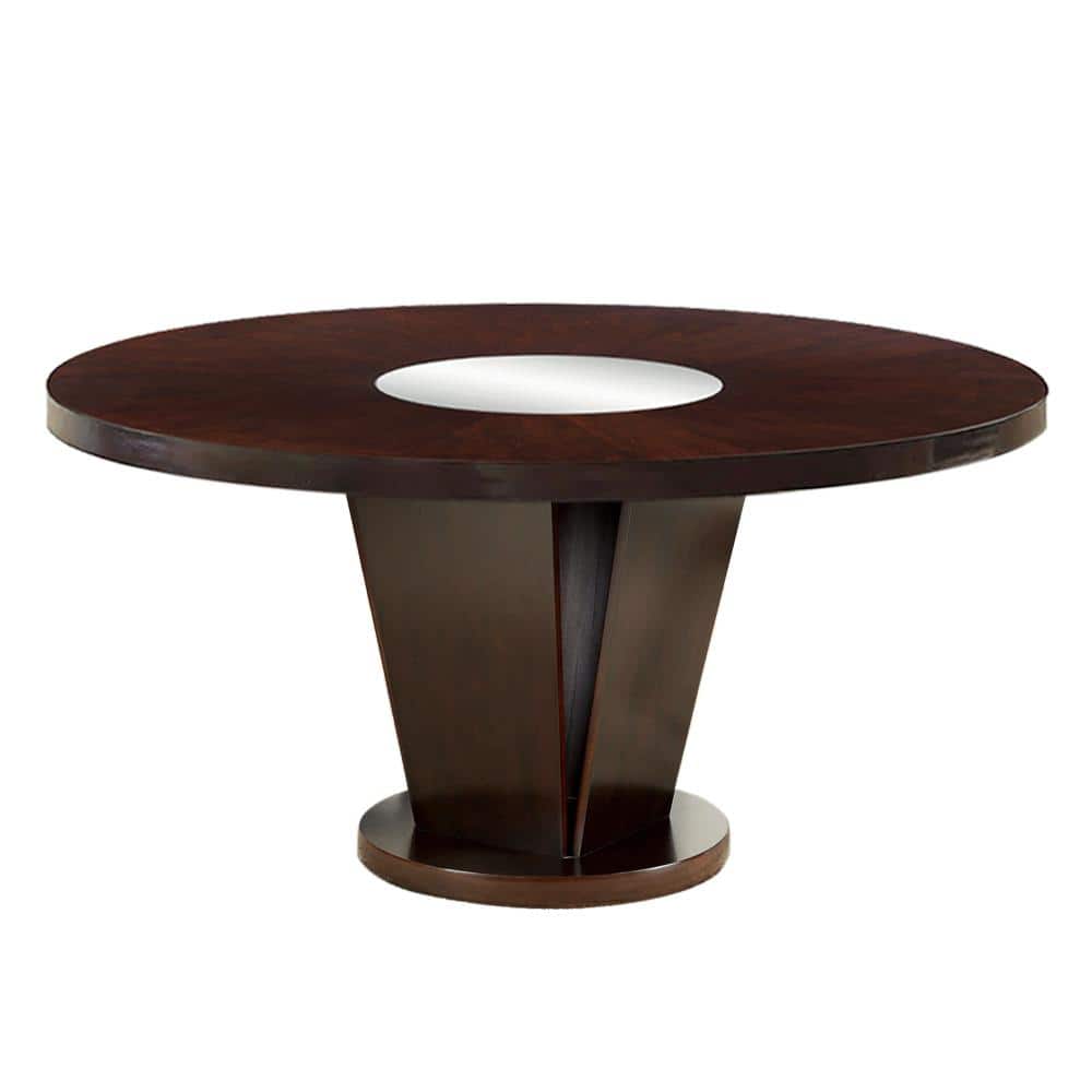 William's Home Furnishing Cimma 60 in. Round Espresso Wood (Seats-4) WI3556T-TABLE - The Home Depot