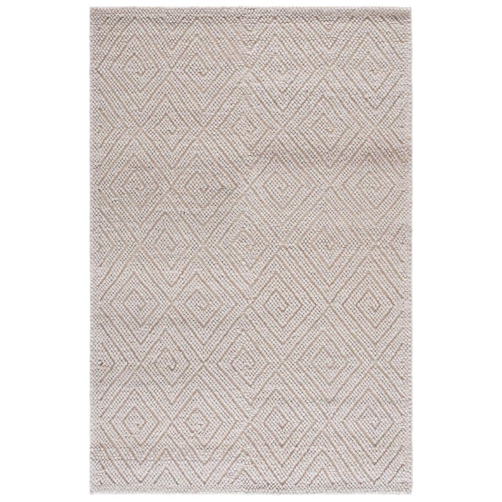 SAFAVIEH Natura 6 ft. x 9 ft. Beige Diamond Swirl Area Rug NAT127B-6 ...