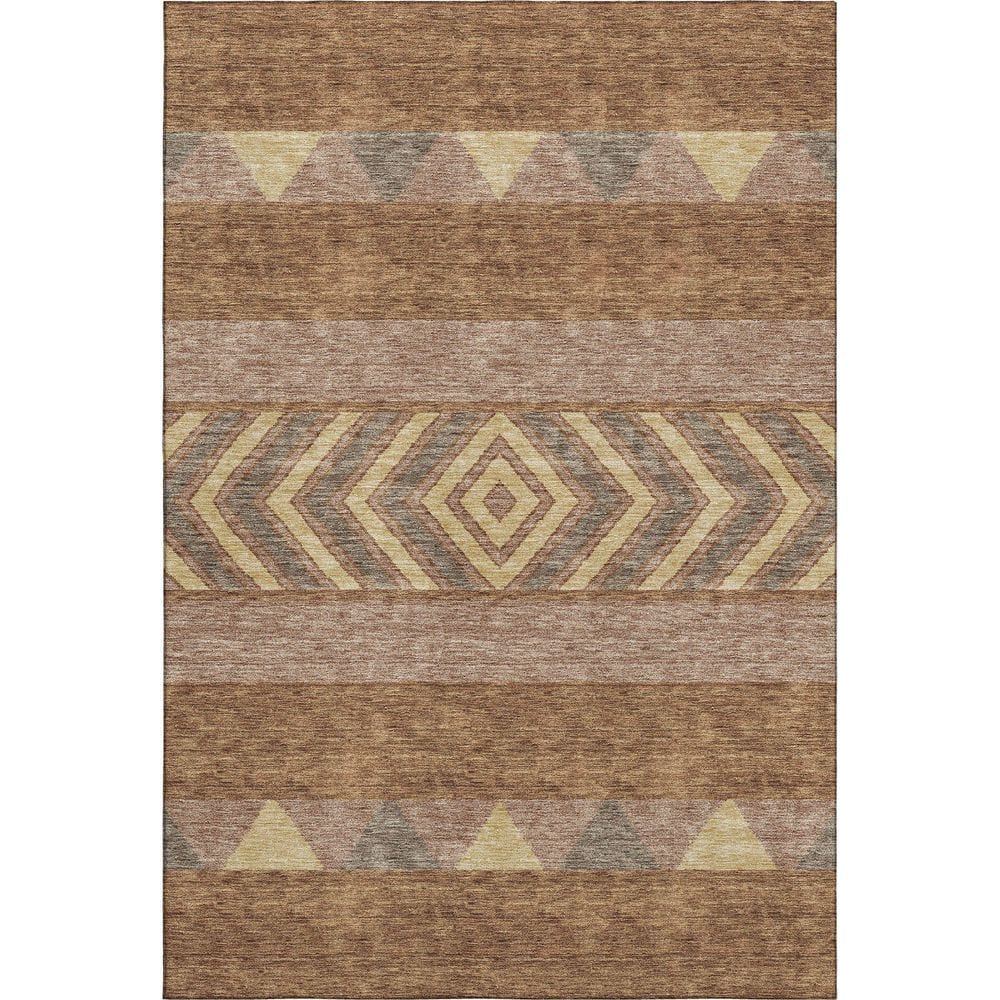 Addison Rugs Mayfield Premium Machine Washable Abstract AMF965 Paprika ...