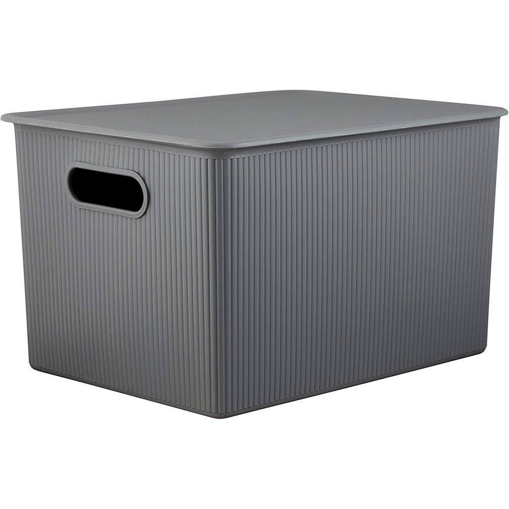 SUPERIO 23 Qt. Storage Bin Gray with Matching Lid ONL923-951 - The Home ...