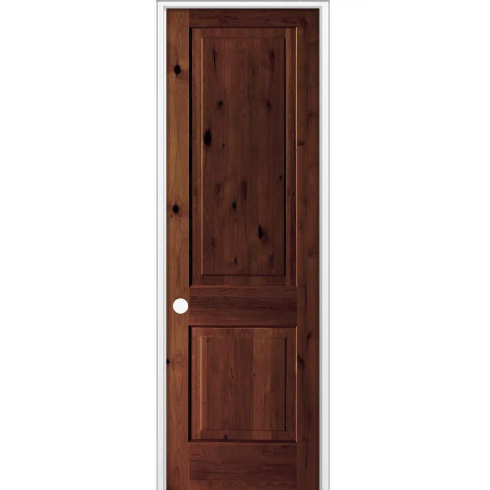 Krosswood Doors 30 in. x 96 in. Rustic Knotty Alder 2-Panel Square ...
