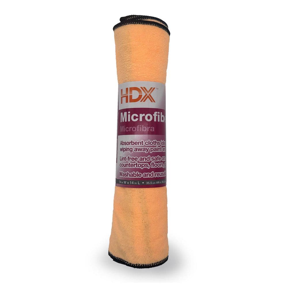 HDX 14 in. W x 14 in. L Microfiber Painter's Towels (6-Pack) HDX-686514 ...
