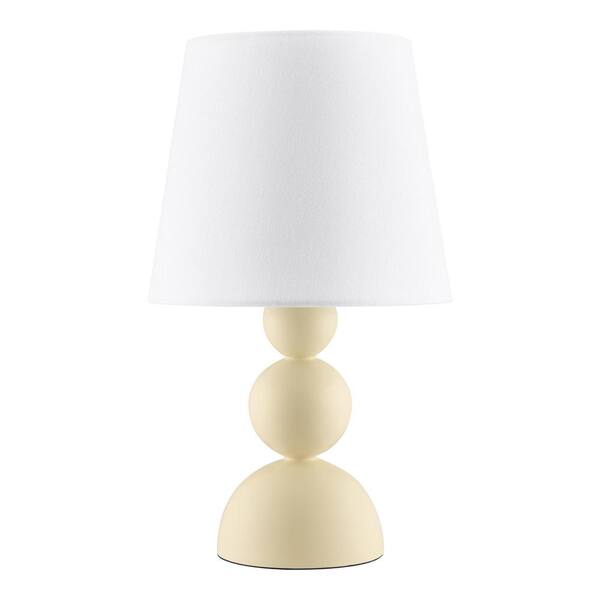 Hampton Bay Sweetoak 14 in. 1-Light Yellow Resin Table Lamp with Fabric ...