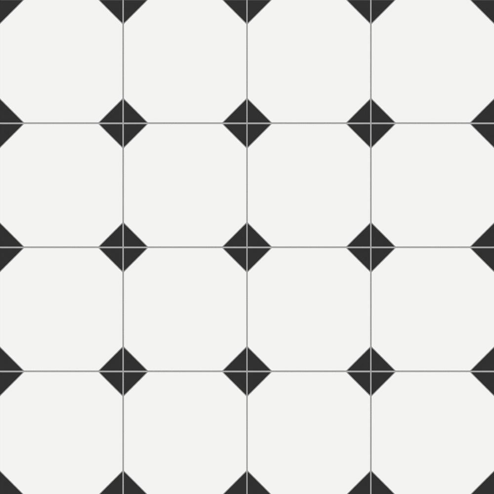 Merola Tile Chelsea Black 9-3/4 in. x 9-3/4 in. Porcelain Floor and ...
