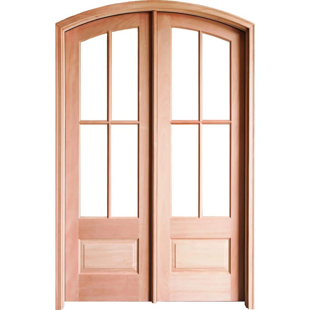 Arch Pair 60 in. x 96 in. Left-Hand/Inswing 3/4 Lite Glass Unfinished ...