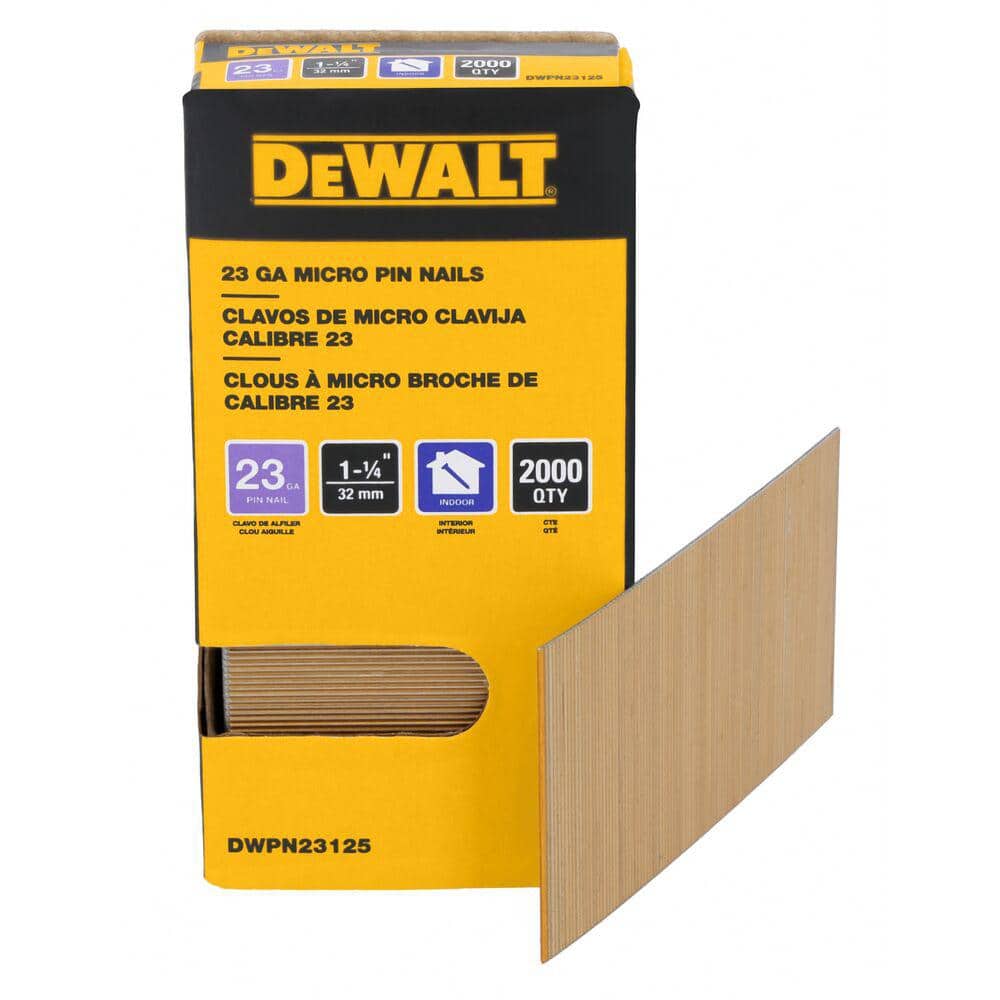 DEWALT 1-1/4 in. x 23-Gauge Pin Nail (2000-Pack) DWPN23125 - The Home Depot