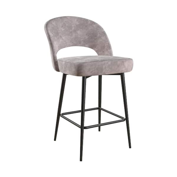 CosmoLiving by Cosmopolitan Alexi Light Gray Velvet Upholstered Counter ...
