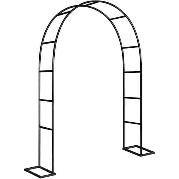 7.9 ft. H x 4.6 ft. W Metal Garden Arbor, Assemble Easily, Black Garden ...