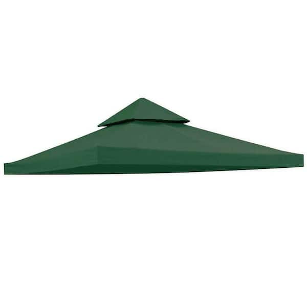 Tidoin 10 ft. x 10 ft. Green Gazebo Canopy Top Replacement 2 Tier Patio ...