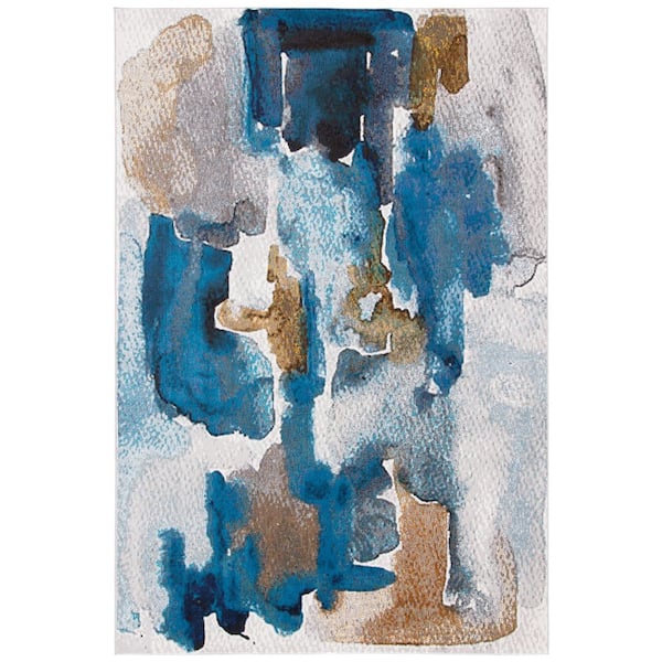 SAFAVIEH Aria 9 ft. x 12 ft. Ivory/Navy Abstract Area Rug ARA110M-9 - The Home Depot