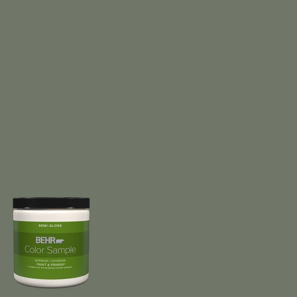 BEHR PREMIUM PLUS 8 oz. #BXC-72 Evergreen Trail Semi-Gloss Interior ...