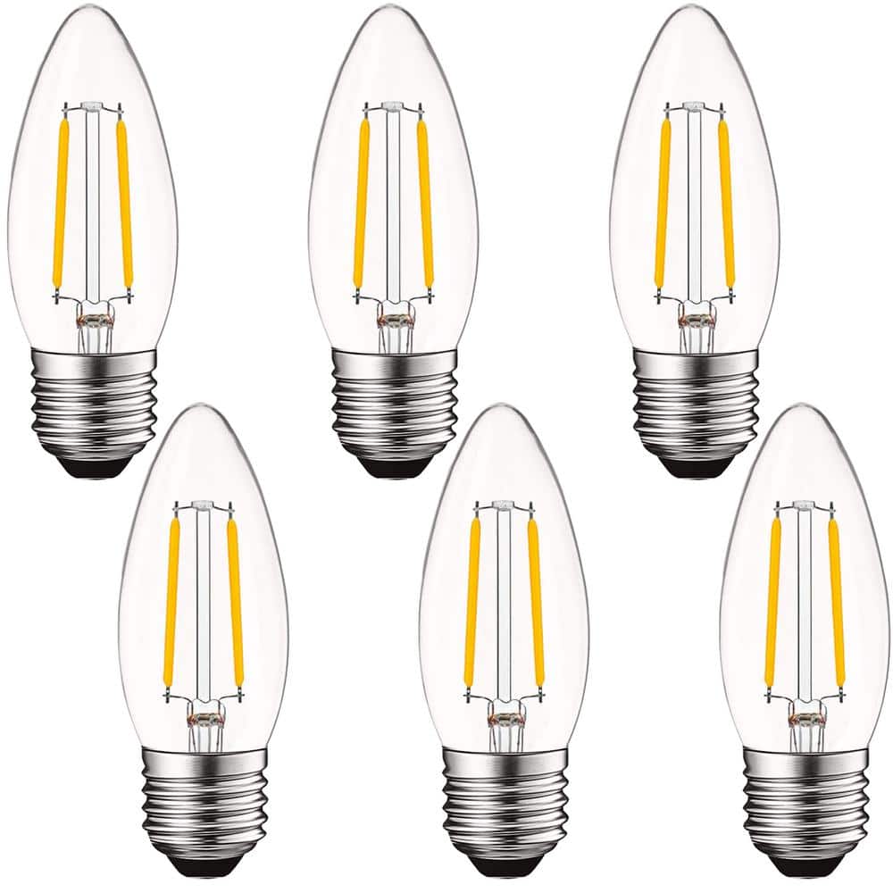 LUXRITE 40-Watt Equivalent B10 Dimmable Edison LED Light Bulbs UL ...