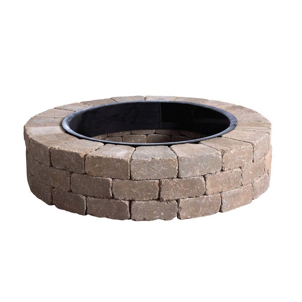 Oldcastle Weston 52 in. x 12 in. Northwoods Tan Round Concrete Fire Pit ...