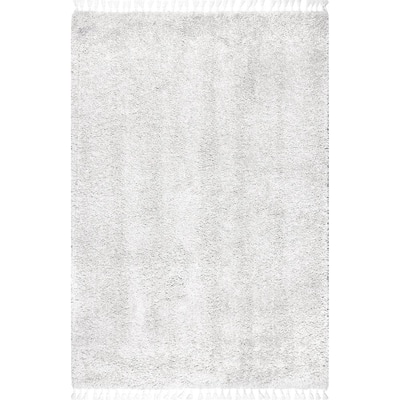 StyleWell Neva Plush Shag Ivory 9 ft. x 12 ft. Area Rug KKBL01A-9012